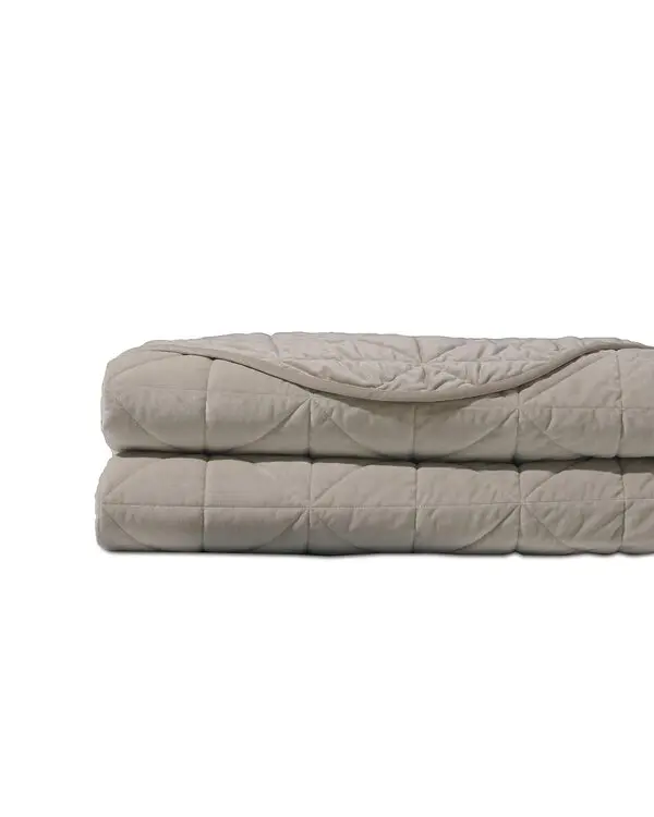 EASTERN ACCENTS Nova Quilted Velvet Coverlet - Ivory