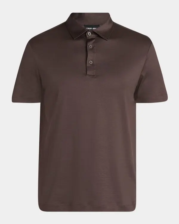 Giorgio Armani Silk And Cotton Polo Shirt - Multi