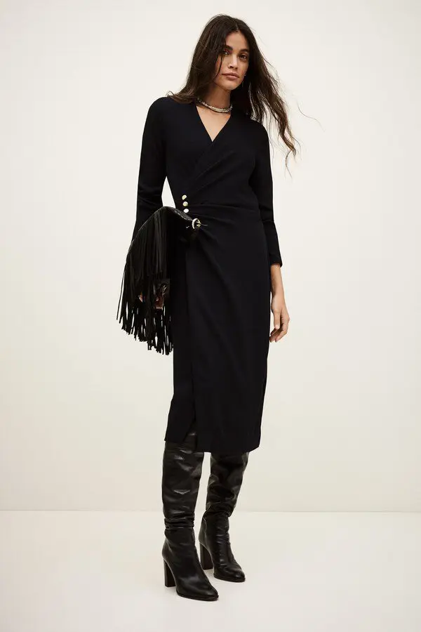 Ba&sh Fiji Midi Wrap Dress - Blue