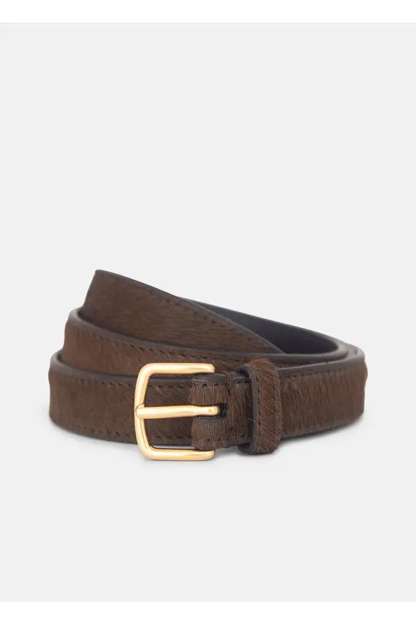 Vince 20mm Calf Hair Belt - Brown