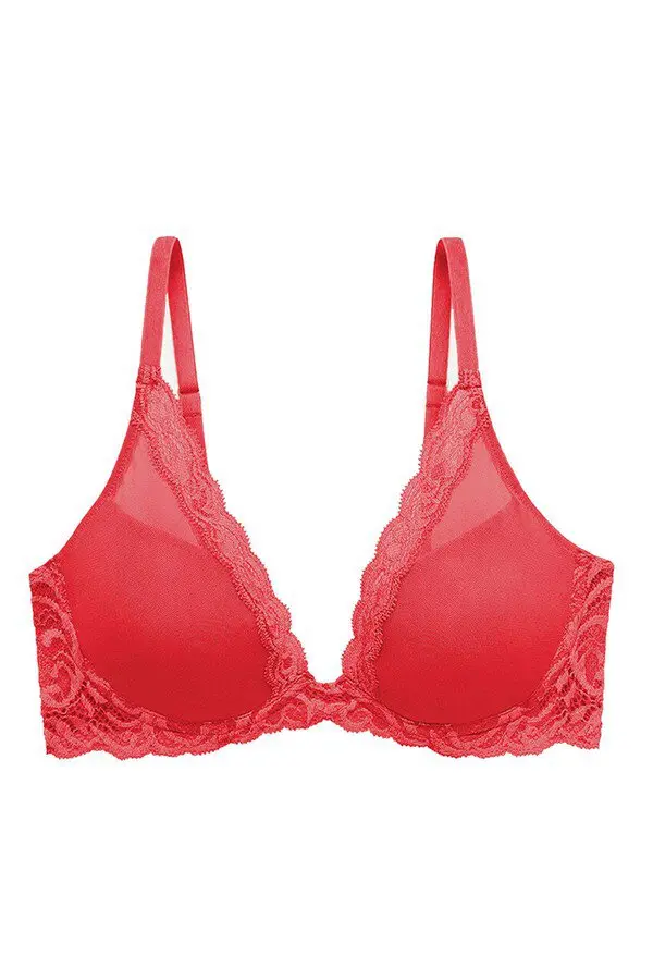Natori Feathers Plunge T-shirt Bra - Red