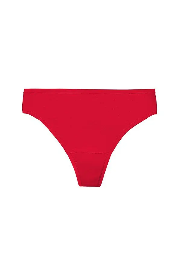 Natori Bliss Bare Cotton Thong - Red