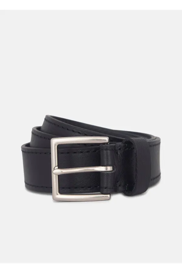 Vince 35mm Stitched Leather Belt - Natural