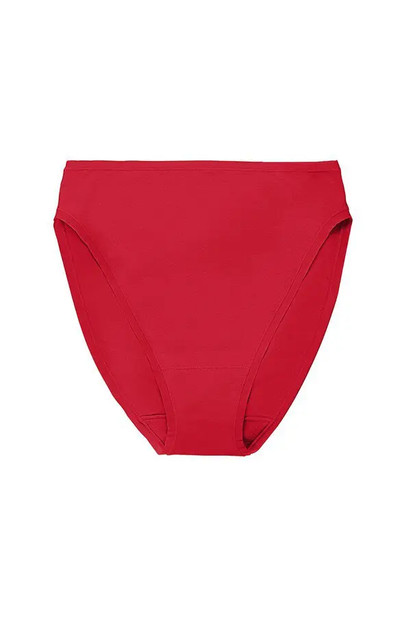 Natori Bliss Bare Cotton High Cut Brief - Red
