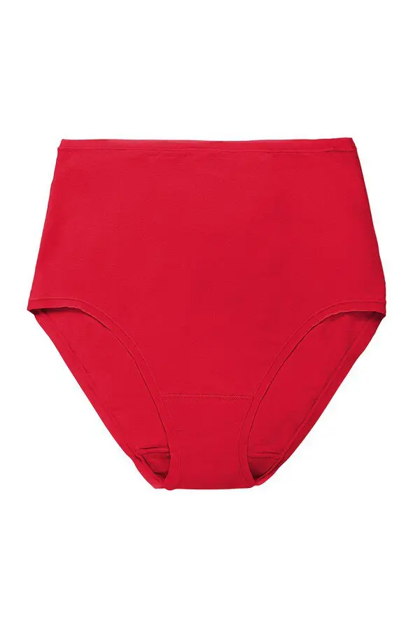 Natori Bliss Bare Cotton High Waist Brief - Red