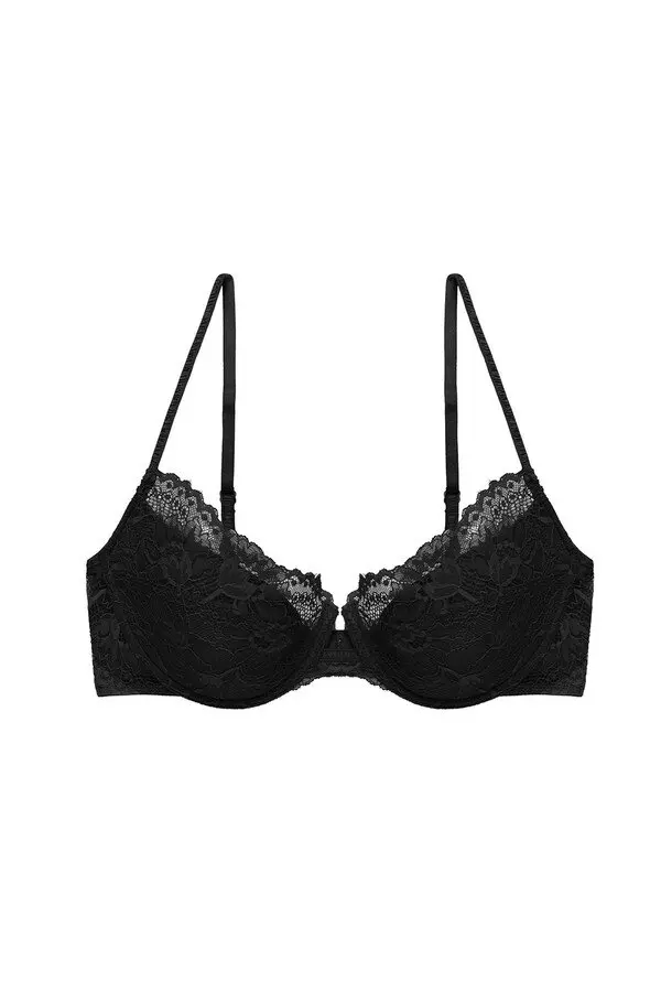 Natori Fleur Lightly Lined Underwire Bra - Black