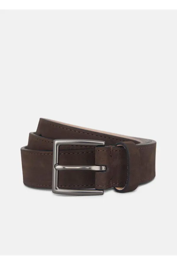 Vince 32mm Nubuck Leather Belt - Natural
