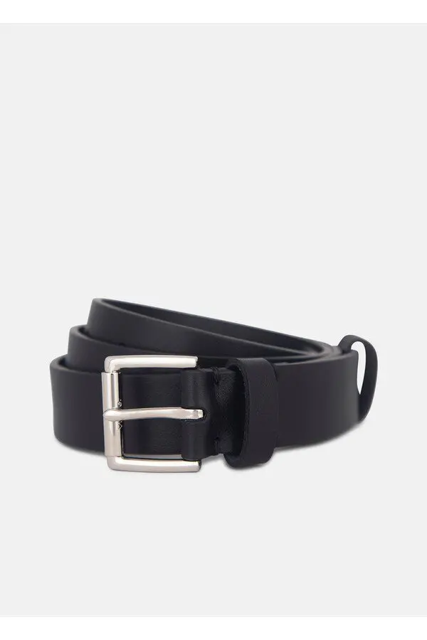Vince 30mm Leather Double-loop Belt - Black
