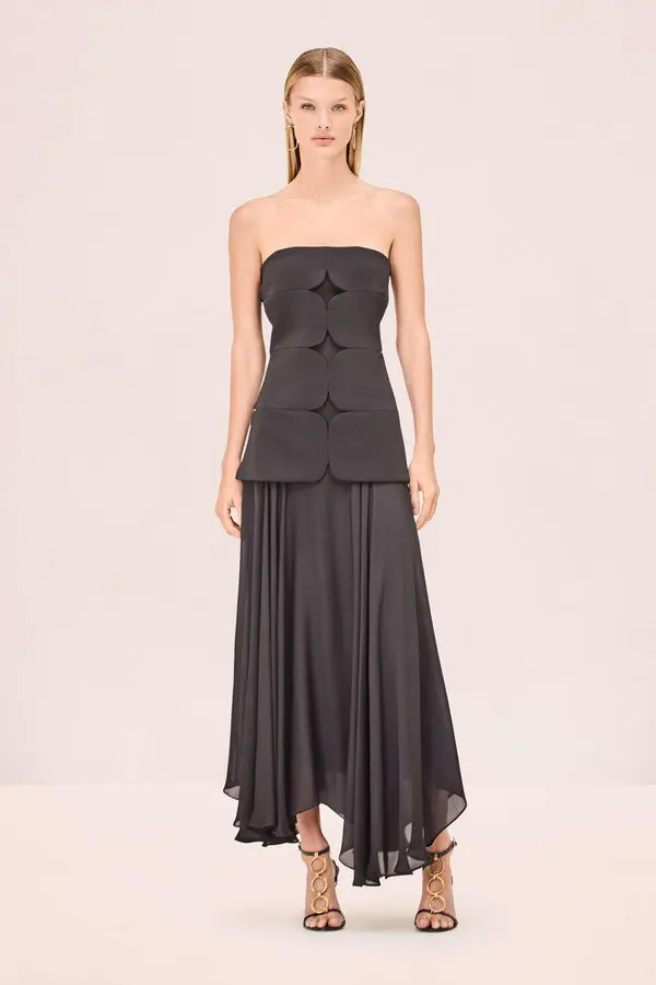 Alexis Rasha Strapless Midi Dress - Black
