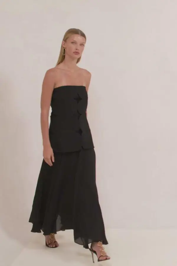 Alexis Rasha Strapless Midi Dress - Black