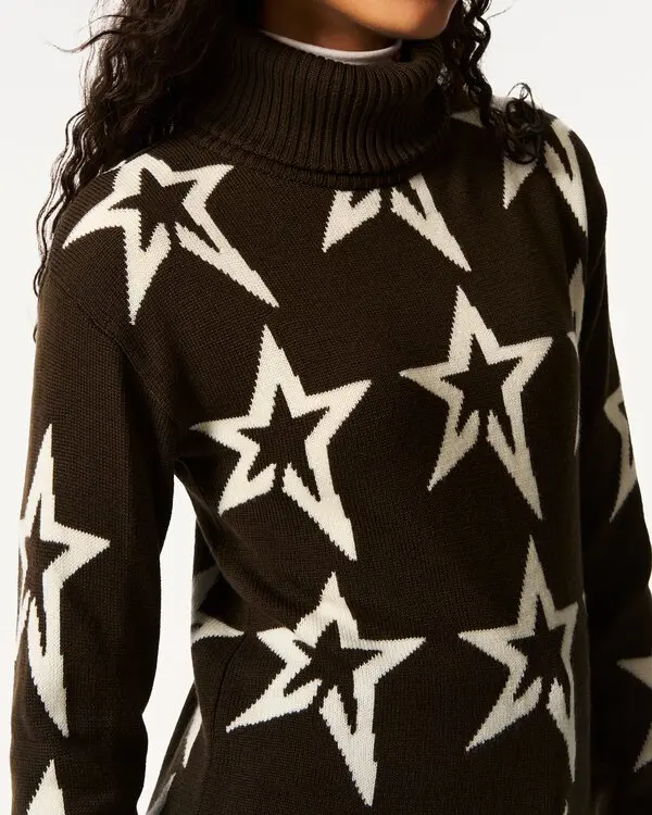 Perfect Moment Star Dust Merino Wool Sweater - Brown