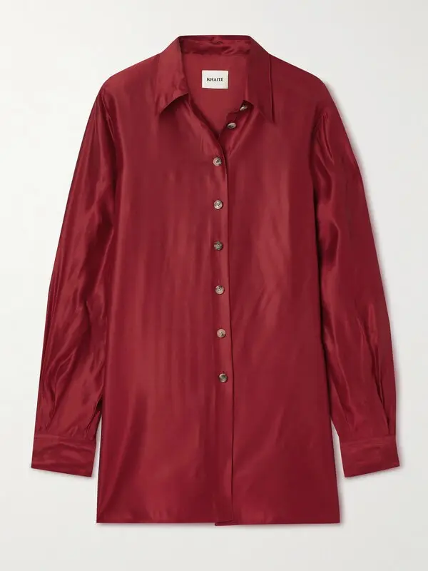 Khaite Auryn Satin-twill Shirt