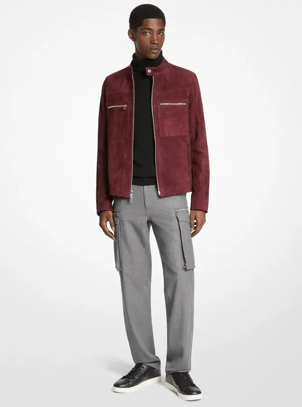 Michael Kors Suede Racer Jacket