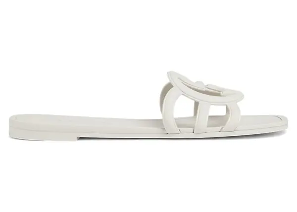 Gucci Interlocking G Rubber Slide Sandal - White