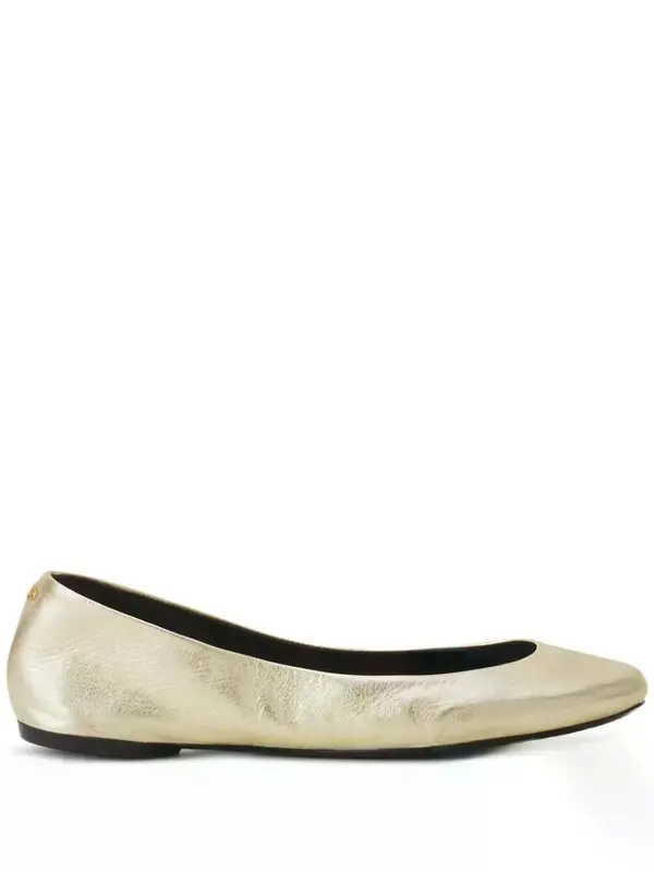 LANVIN Metallic Leather Ballet Flats - Yellow