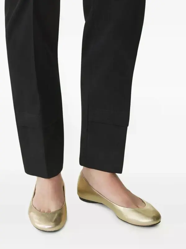 LANVIN Metallic Leather Ballet Flats - Yellow