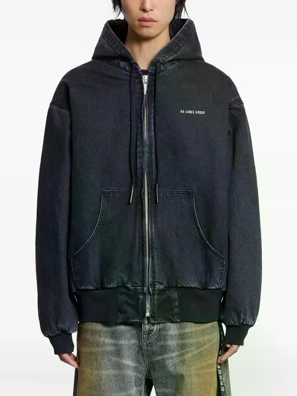 44 LABEL GROUP Padded Zip-up Denim Jacket