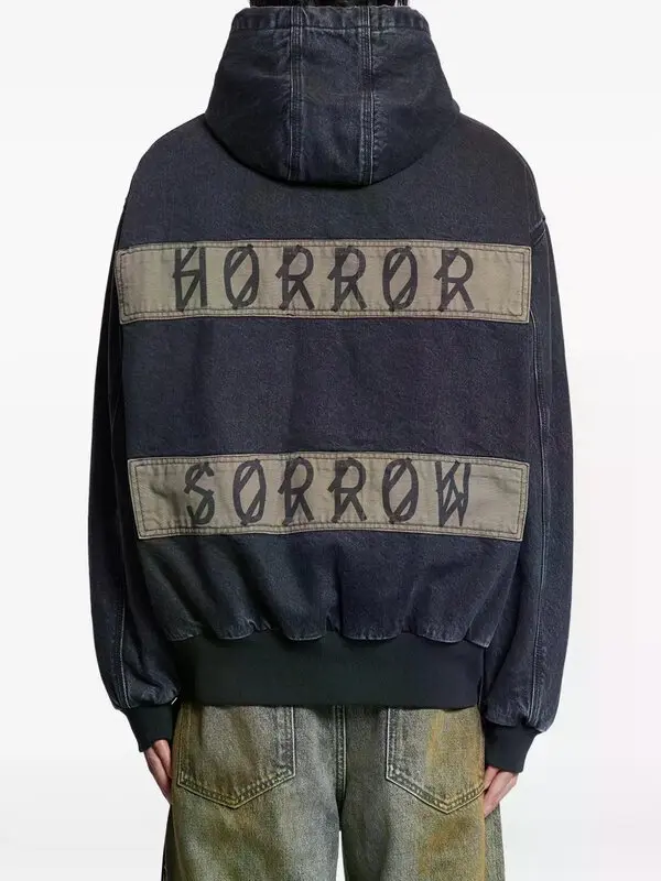 44 LABEL GROUP Padded Zip-up Denim Jacket
