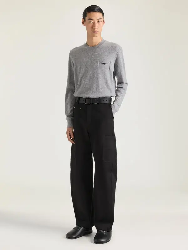 Givenchy Couture Seam Cargo Trousers With Embroidered Logo - Black