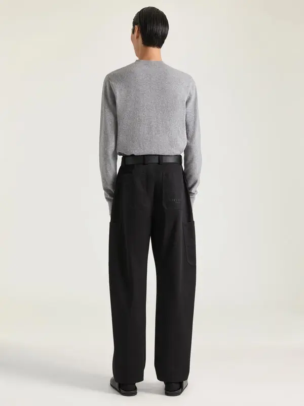 Givenchy Couture Seam Cargo Trousers With Embroidered Logo - Black