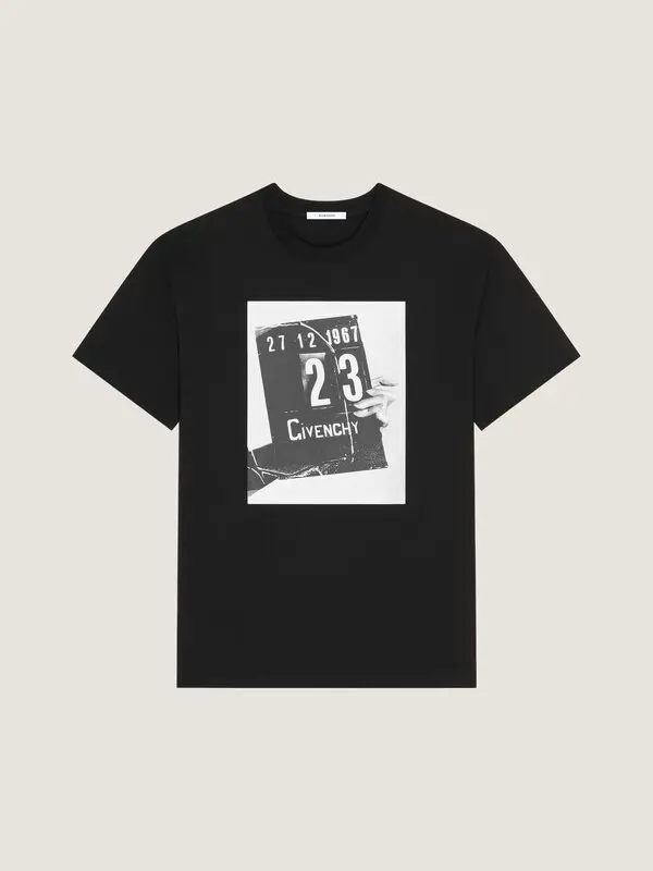 Givenchy T-shirt In Cotton With Clapperboard Print - Black