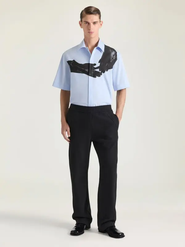 Givenchy Couture Seam Joggers In Fleece Embroidered Paris - Black