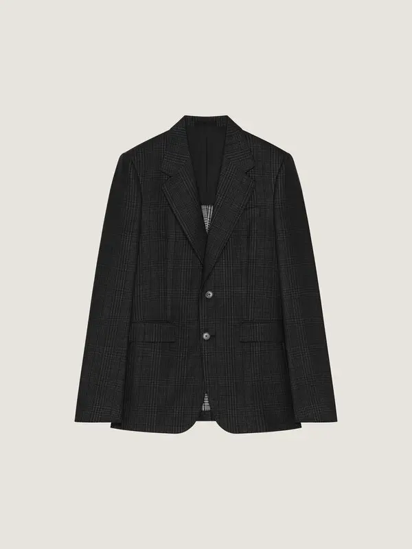 Givenchy Single-breasted Fitted Checked Jacket In Wool