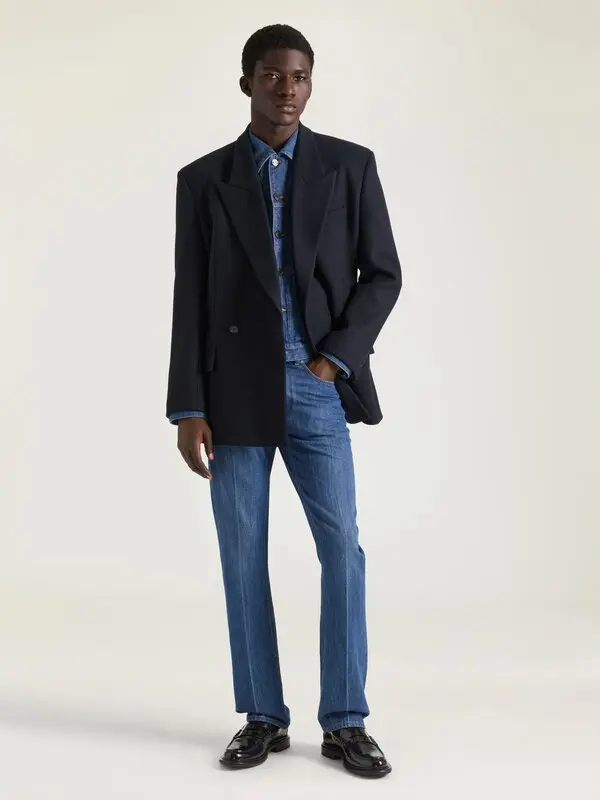 Givenchy Straight Fit Shadow Washed Jeans - Medium Blue