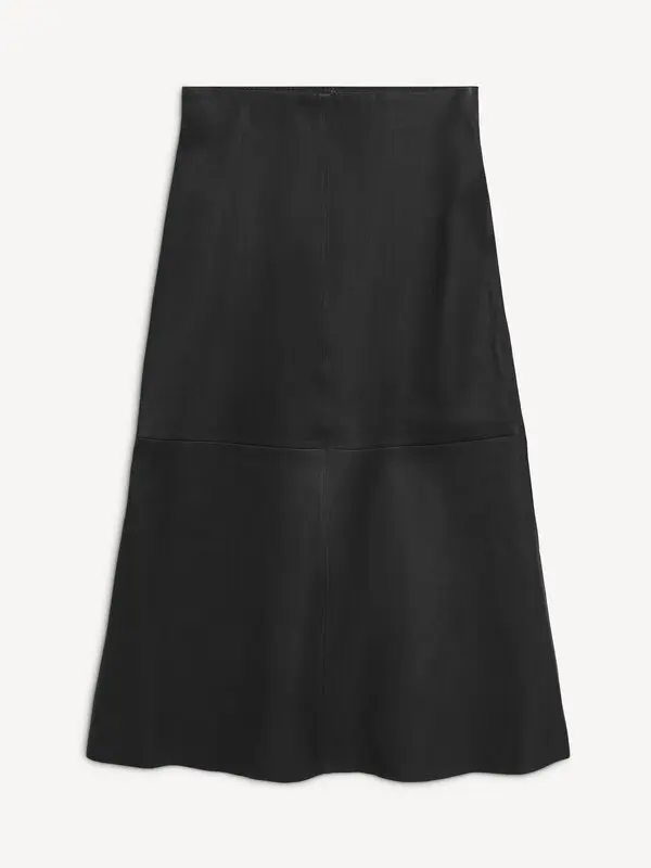 BY MALENE BIRGER Simoas Leather Midi Skirt - Black