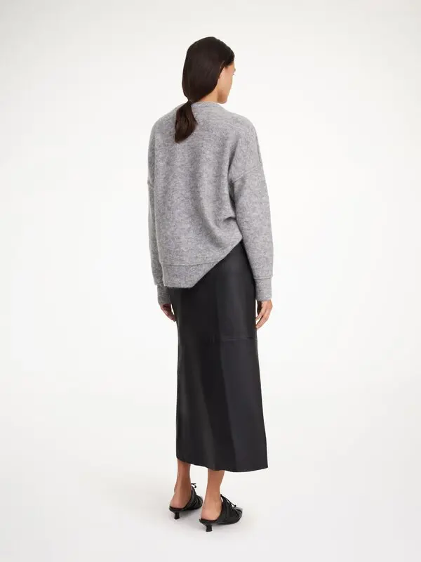 BY MALENE BIRGER Simoas Leather Midi Skirt - Black