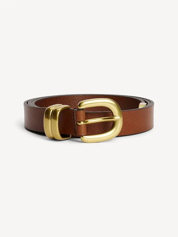BY MALENE BIRGER Zoilo Leather Belt - Dark Brown