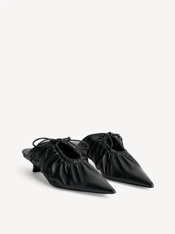 BY MALENE BIRGER Masey Leather Mules - Black