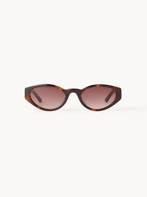 BY MALENE BIRGER Myla Oval Frame Sunglasses - Tortoise