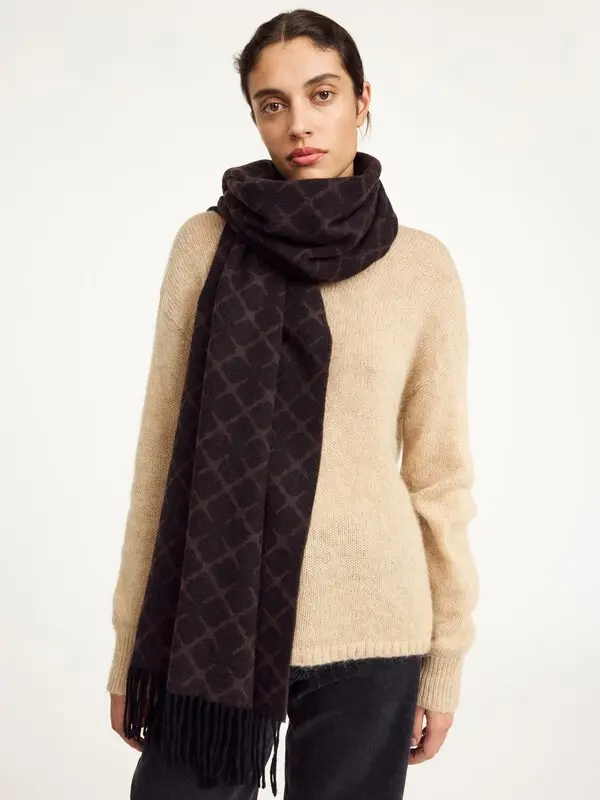 BY MALENE BIRGER Ortega Cashmere-blend Scarf - Dark Chokolate