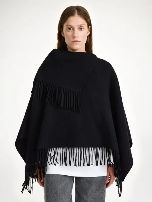 BY MALENE BIRGER Turtma Wool Poncho - Black