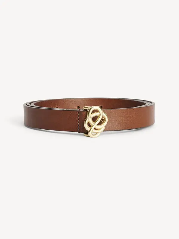 BY MALENE BIRGER Ouma Leather Belt - Dark Brown