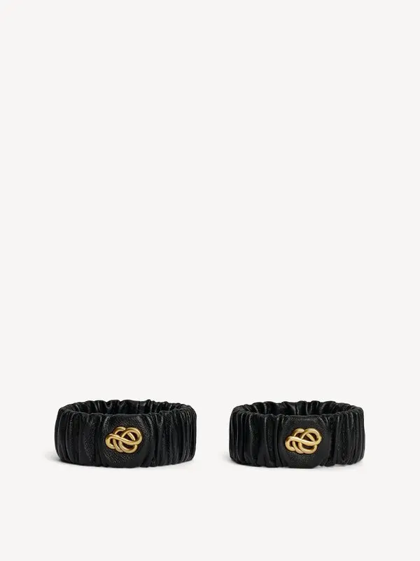 BY MALENE BIRGER Evelo Leather Wrist Bands - Black