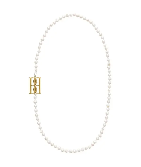 BY MALENE BIRGER Chakallo Monogram Pearl Necklace - Soft White