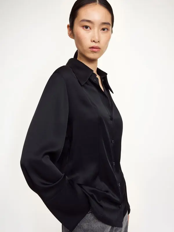 BY MALENE BIRGER Rosiannas Satin Shirt - Black