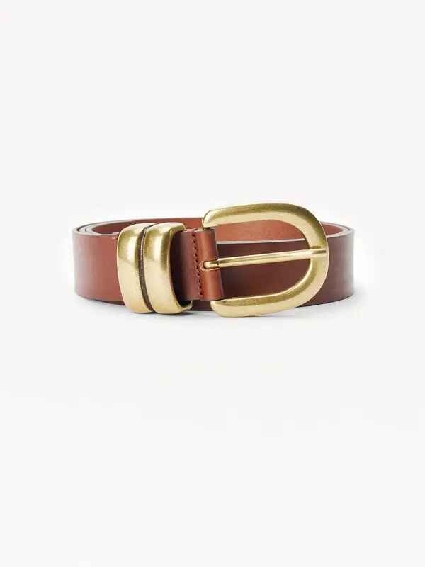 BY MALENE BIRGER Zoira Leather Belt - Dark Brown