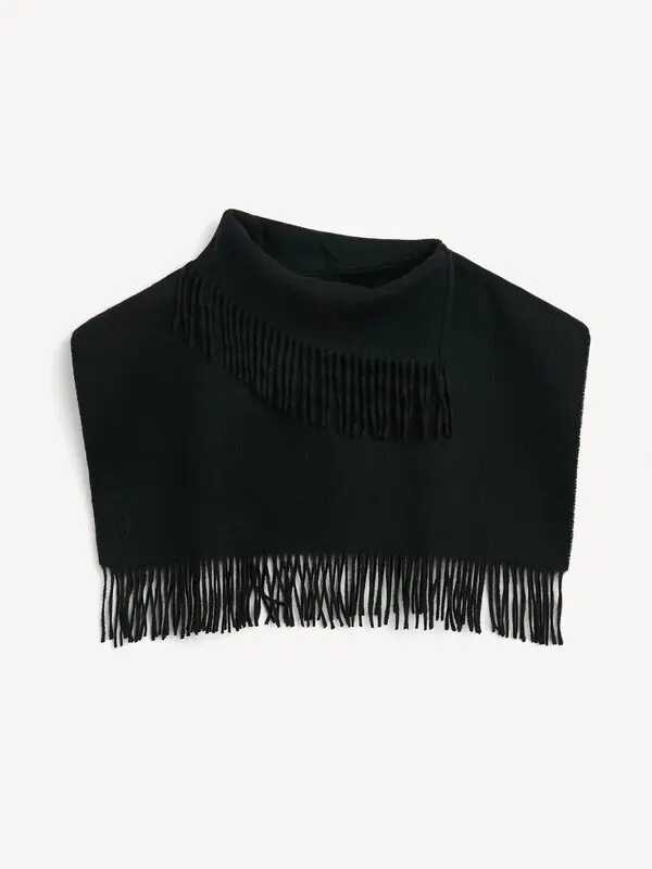BY MALENE BIRGER Turtla Wool Fringe Bib - Black