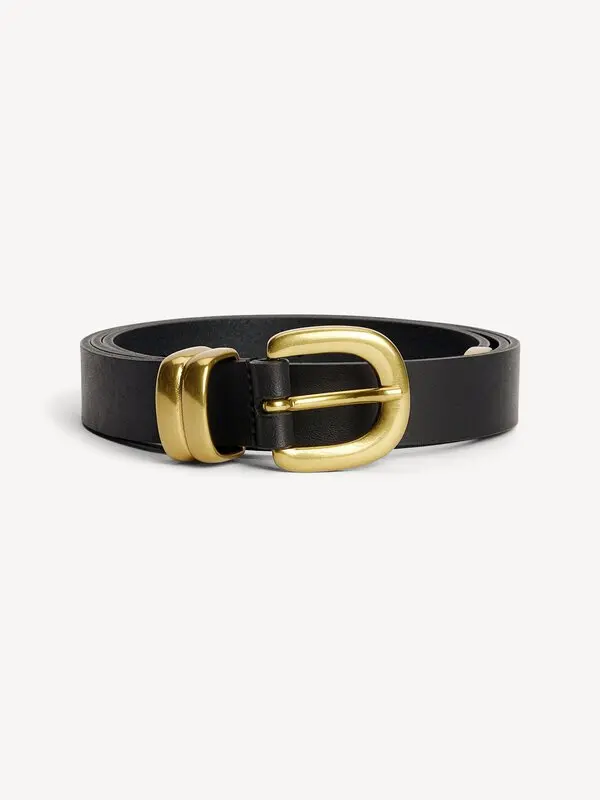 BY MALENE BIRGER Zoilo Leather Belt - Black