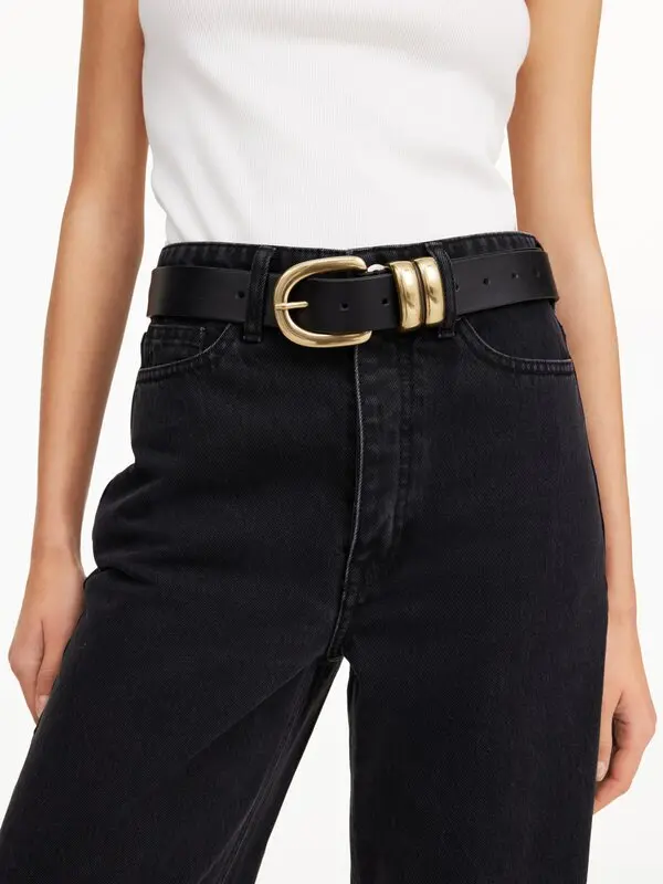 BY MALENE BIRGER Zoira Leather Belt - Black