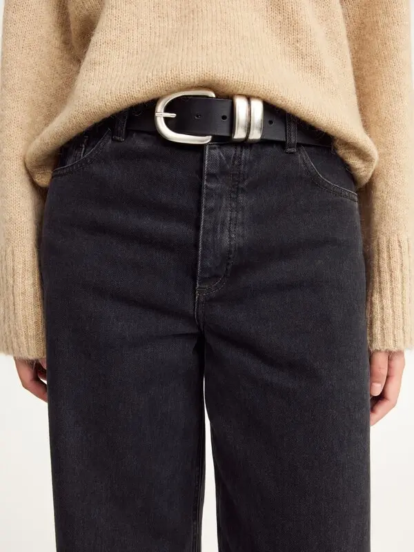 BY MALENE BIRGER Zoira Leather Belt - Black