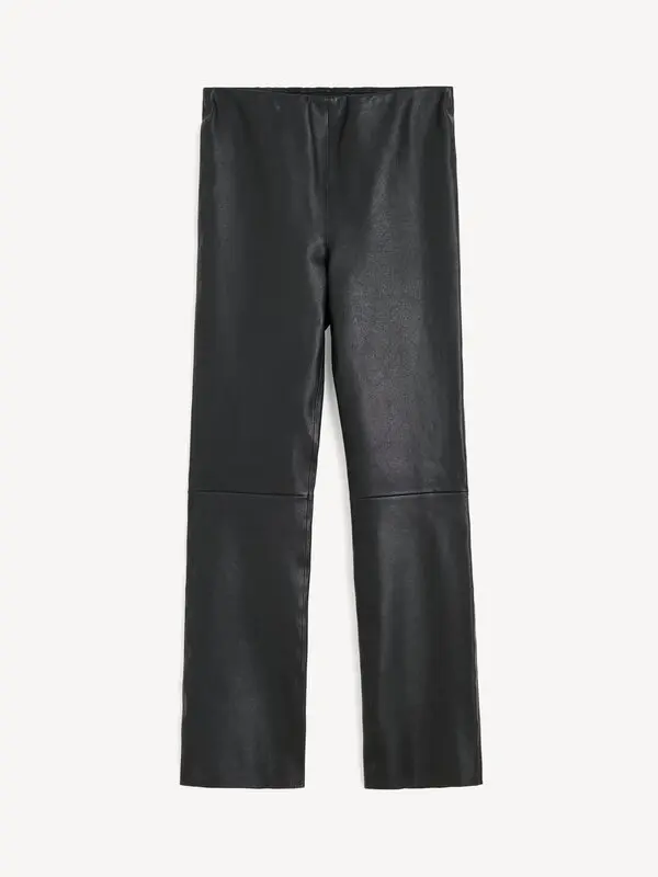 BY MALENE BIRGER Florentina Long Leather Trousers - Black