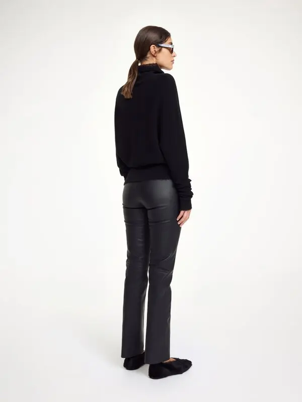 BY MALENE BIRGER Florentina Long Leather Trousers - Black