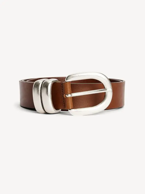 BY MALENE BIRGER Zoira Leather Belt - Dark Brown