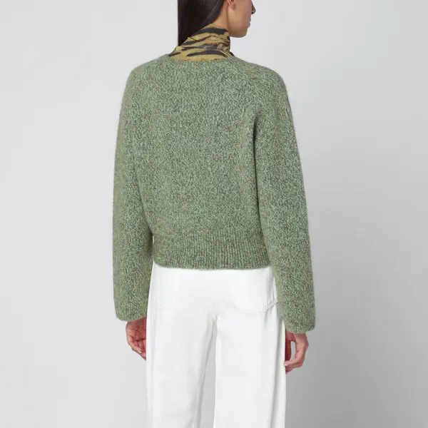 GANNI Wool-blend Textured Sweater - Green