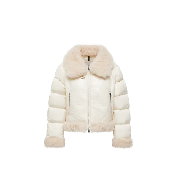 Moncler Rubrouk Teddy-trimmed Down Jacket - White