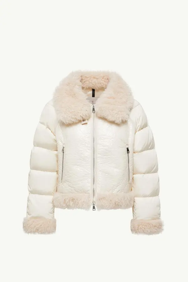 Moncler Rubrouk Teddy-trimmed Down Jacket - White
